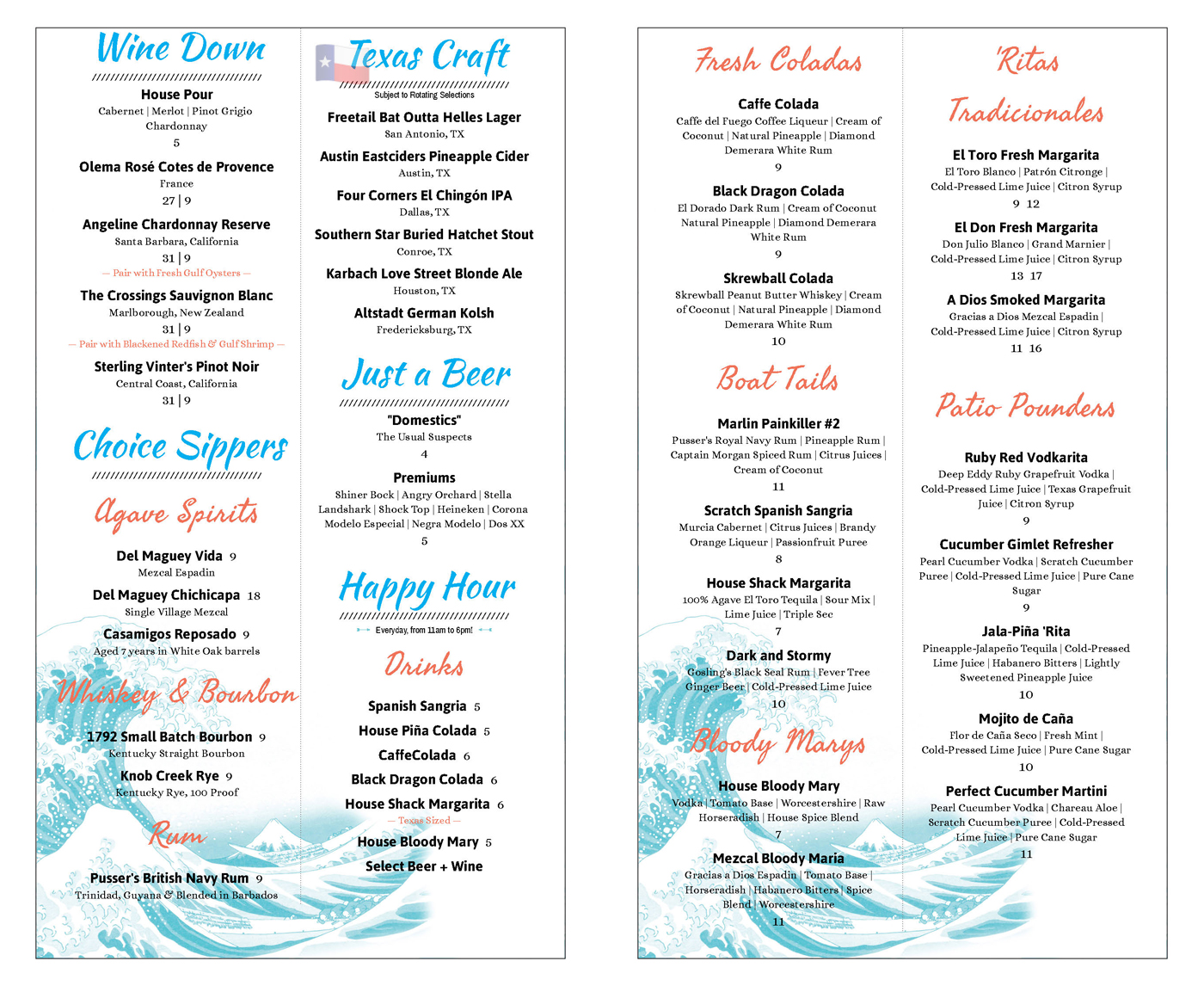 Painted Marlin Grille Menu